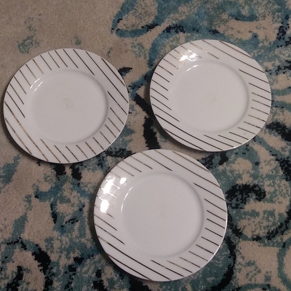 Threshold | Dining | 3 Threshold Appetizer Plates With Gold Trim | Poshmark